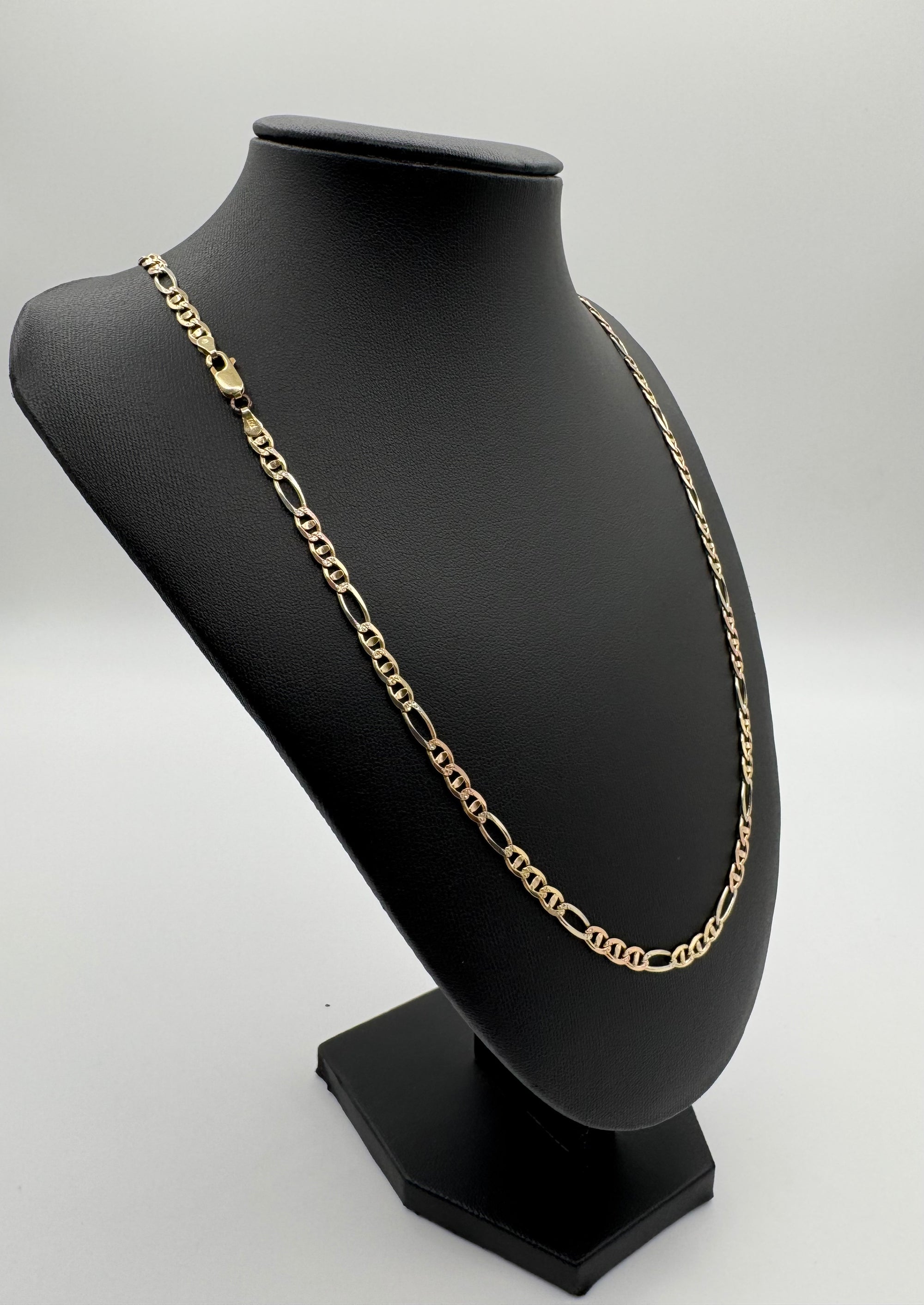 4.2mm Figaro Chain 22 inches (TRI COLOR) - LINX RESALE